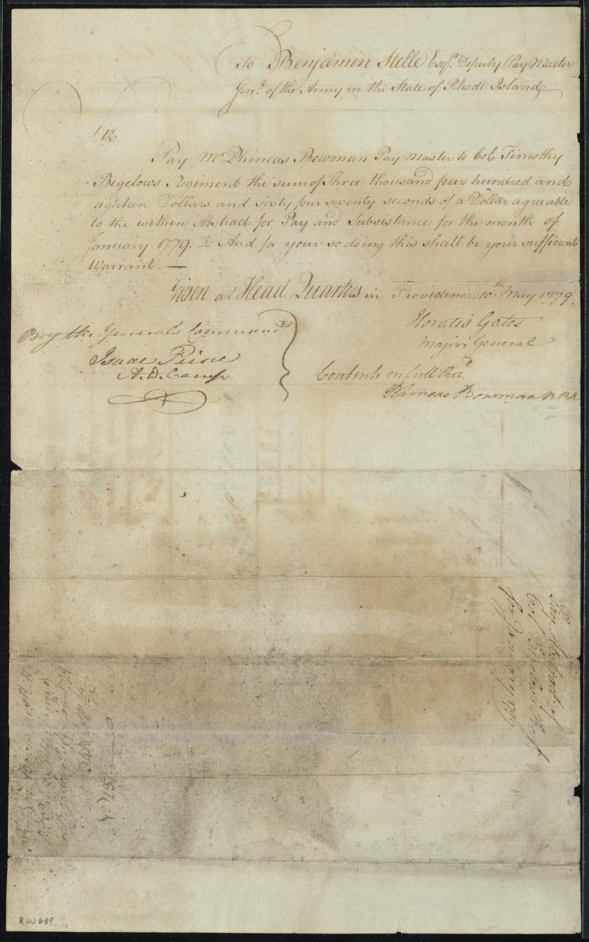 The Muster Roll for the Thirteenth Regiment of Foot, commander Timothy ...